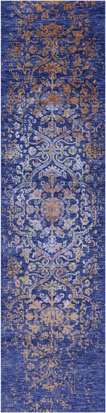 Persian Tabriz Hand Knotted Wool & Silk Runner Rug – Golden Nile