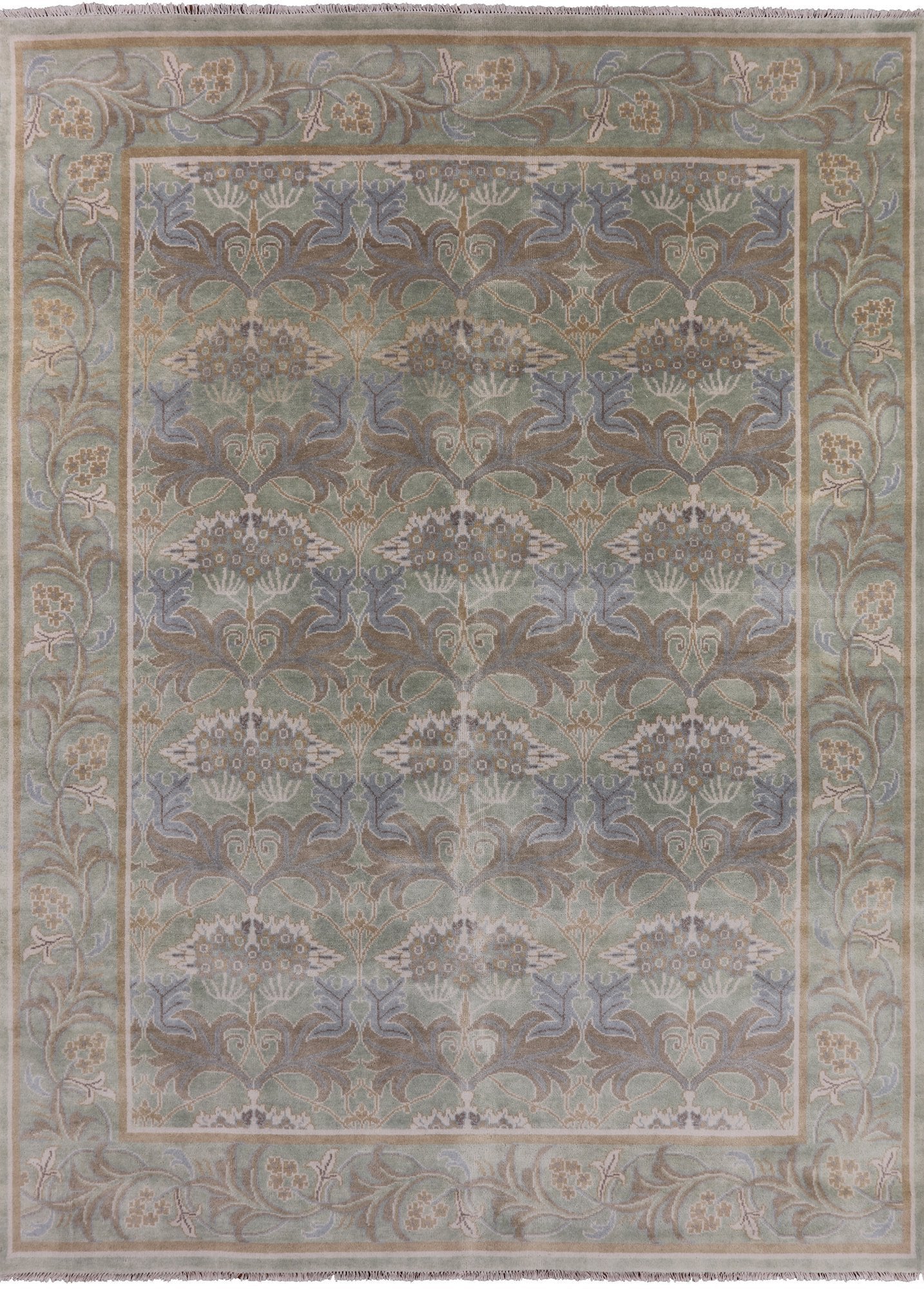 William Morris Hand Knotted Wool Area Rug – Golden Nile