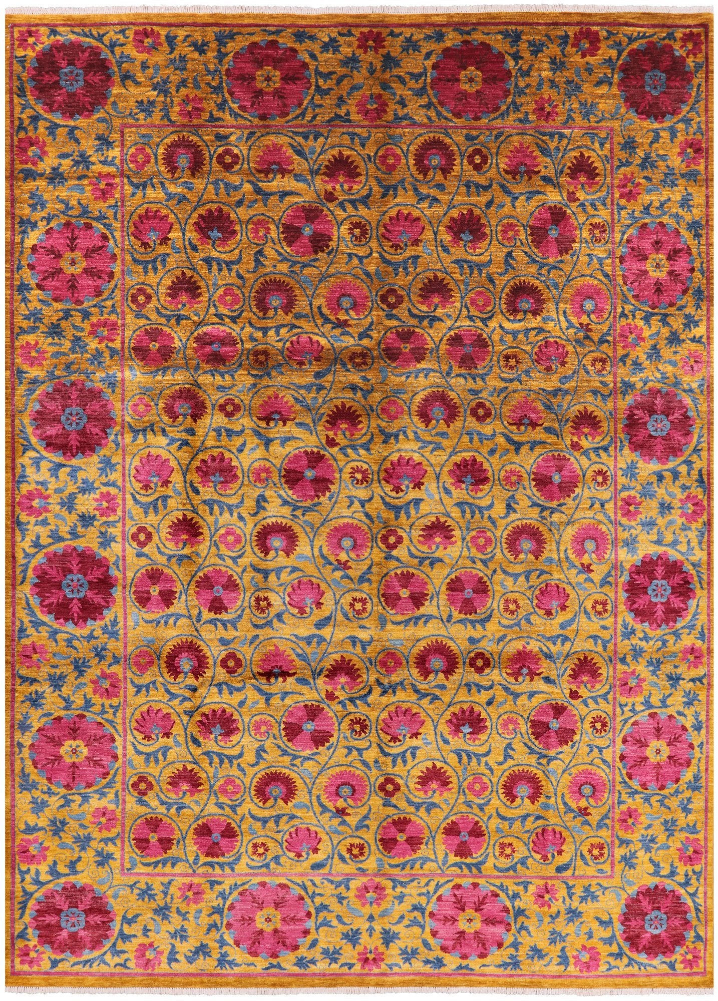 William Morris Hand Knotted Wool Area Rug – Golden Nile