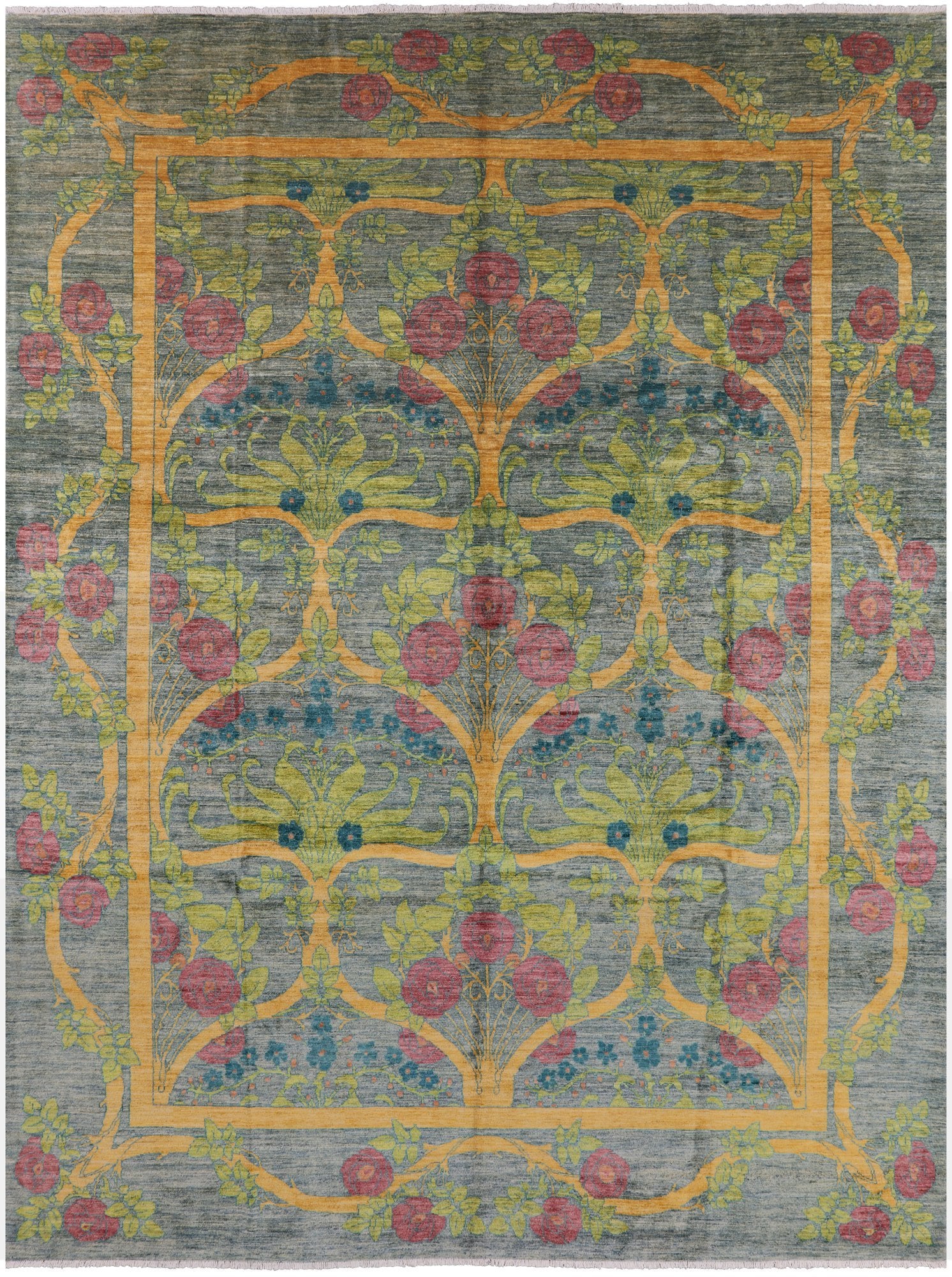 William Morris Handmade Wool Area Rug – Golden Nile