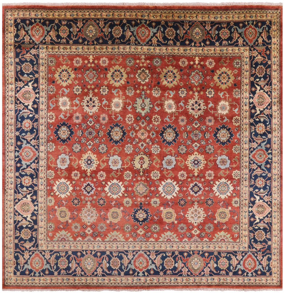 Square Geometric Persian Hand Knotted Wool Rug – Golden Nile